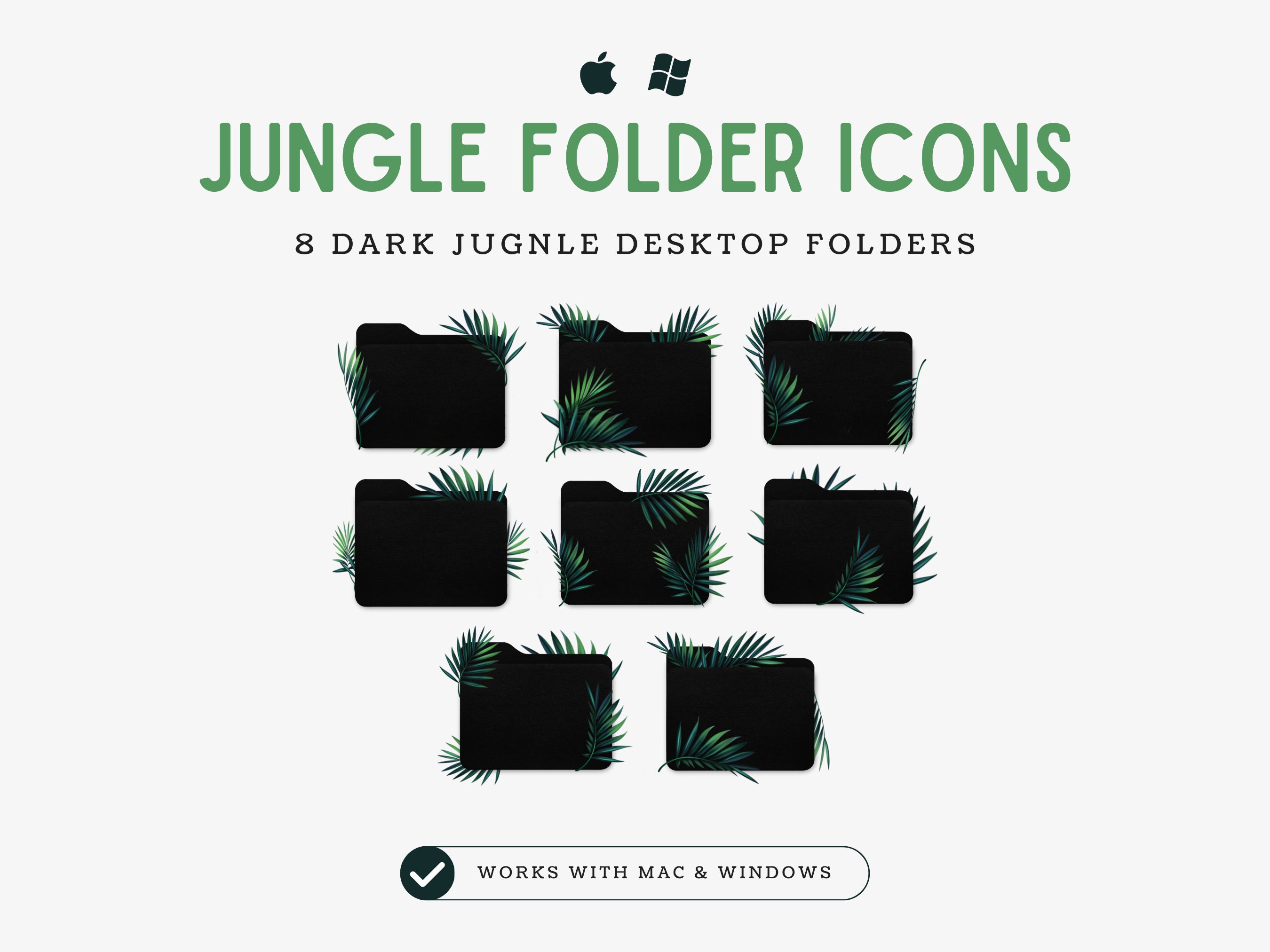 Dark Folder Icons for Mac and Windows » Tropical Icons » Custom Folder ...