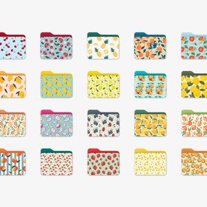 Cute Folder Icons for Mac and Windows | Vintage Patterned Fruit Desktop ...