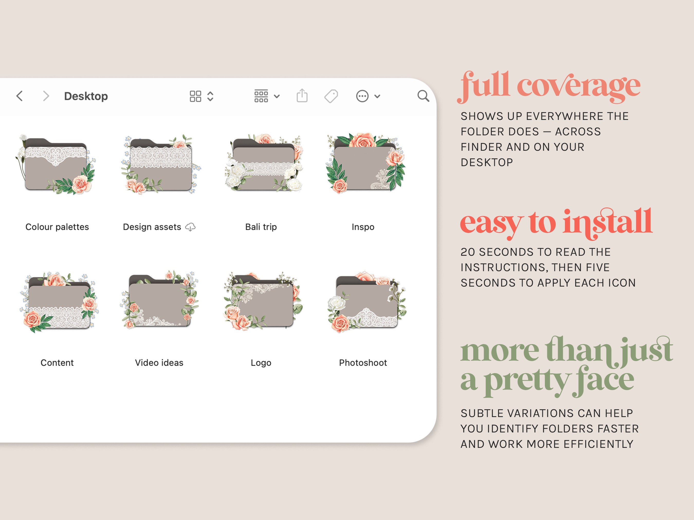 Floral Folder Icons for Mac and Windows » Lace and Roses Icons » Custom ...