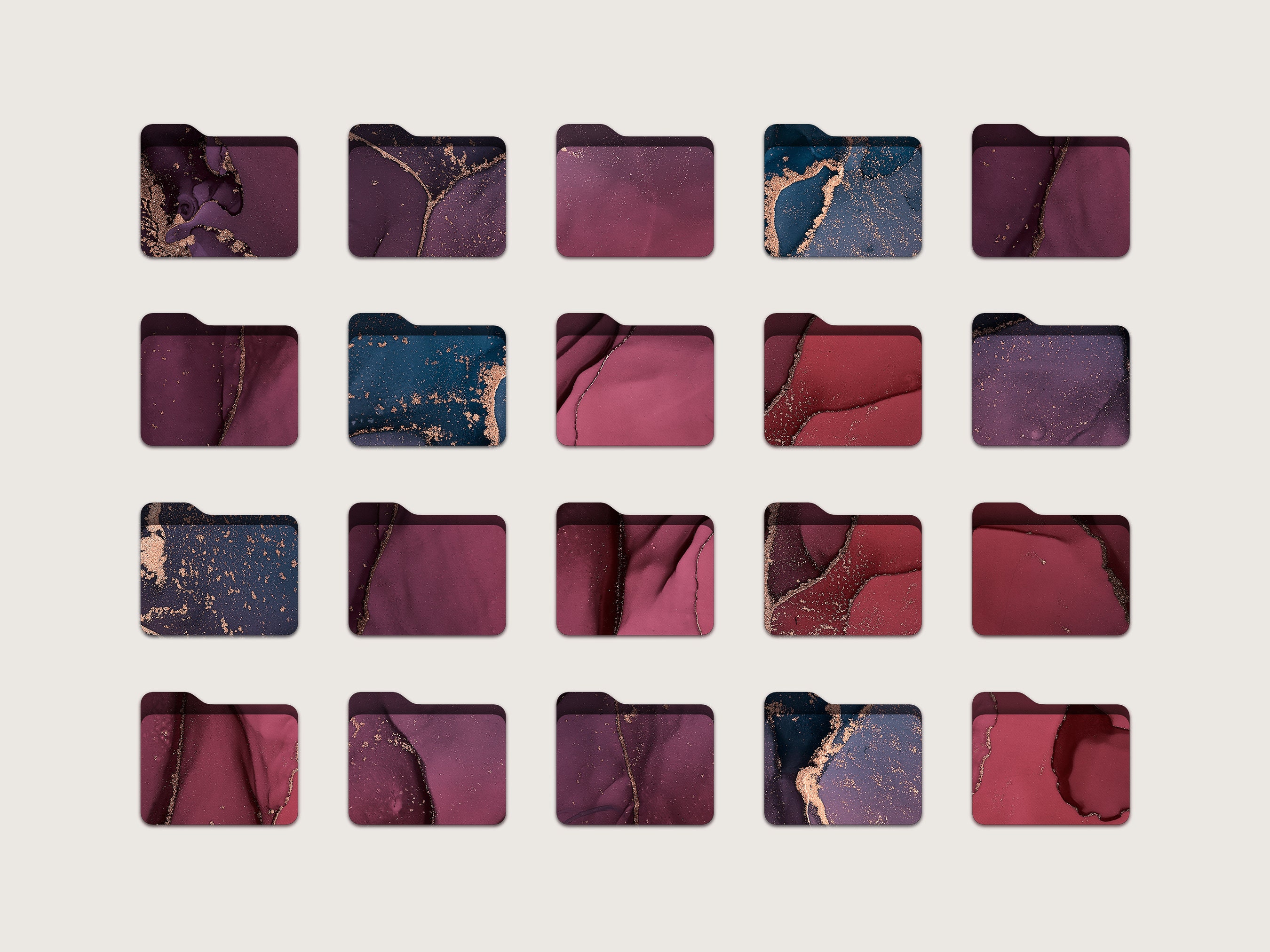 Dark Folder Icons Desktop Icons for Mac and Windows Luxe Folder Icons ...