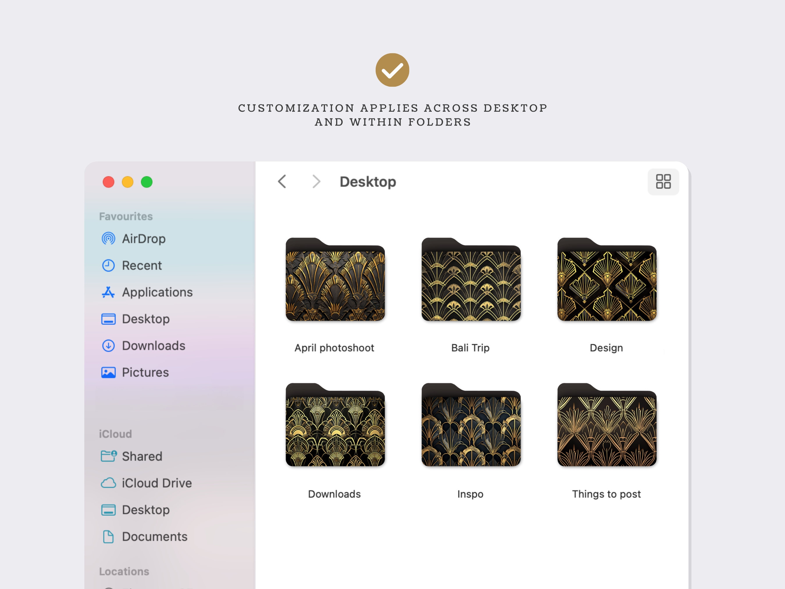 40 ART DECO Desktop Folder Icons, Desktop Icons for Mac and Windows ...