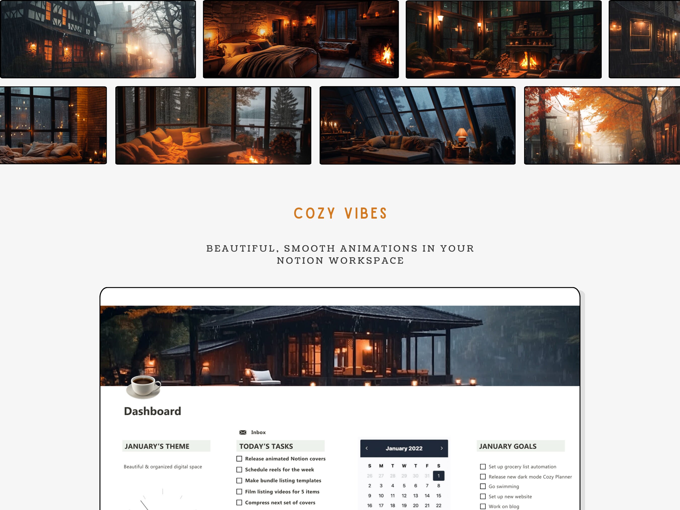 Animated Aesthetic Notion Covers, Aesthetic Notion Customization for Your Notion Planner, Cozy ...
