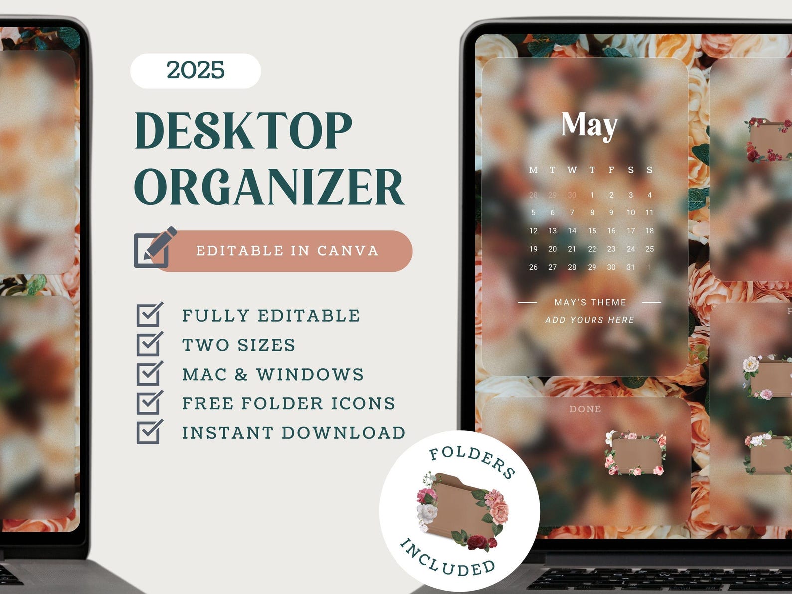 2025 Desktop Organizer Wallpaper With Free Matching Desktop Icons ...
