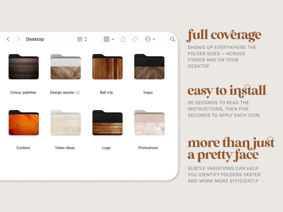 Rustic Folder Icons for Mac and Windows » Wood Folders Icons » Custom ...