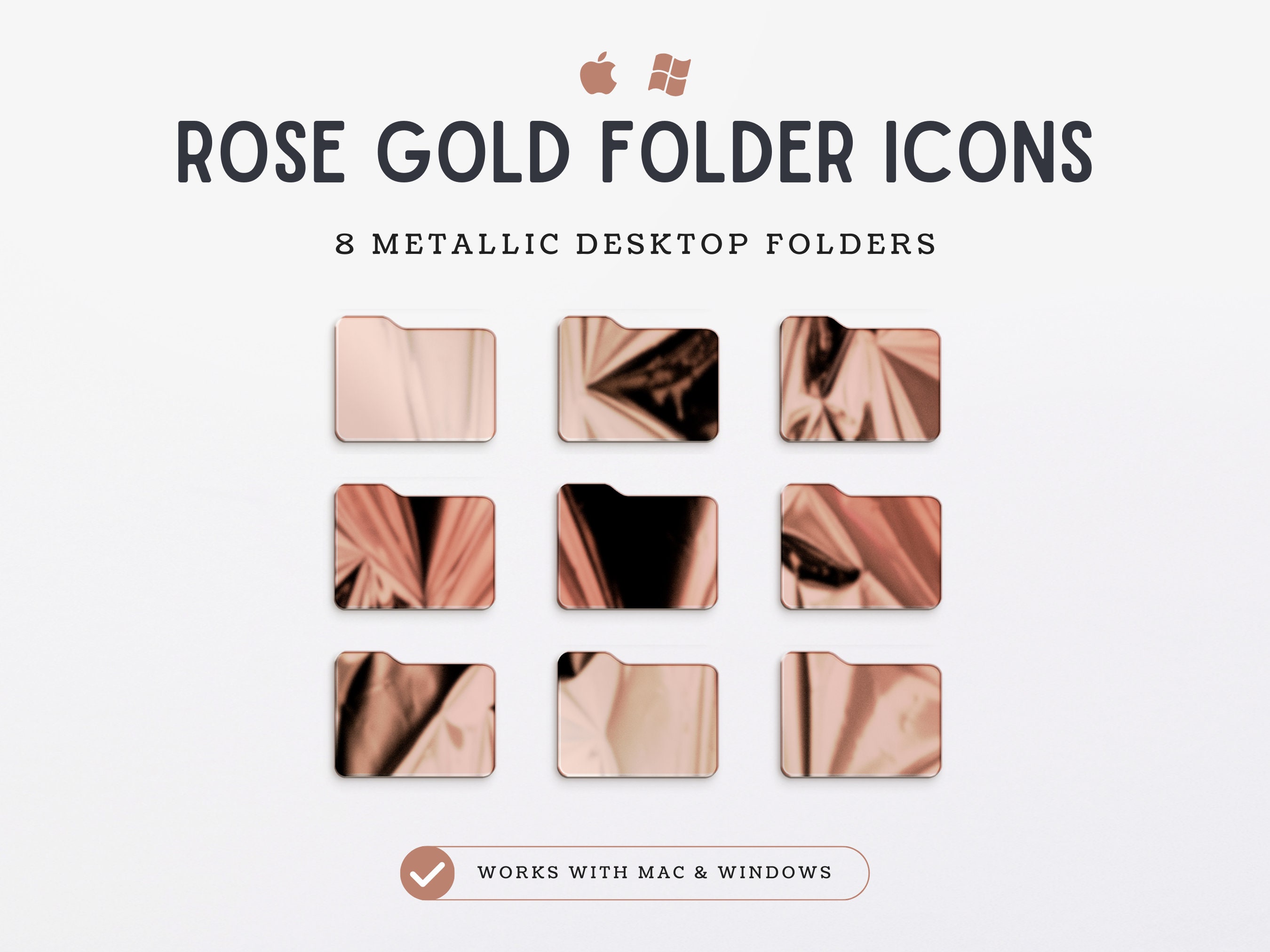 Aesthetic Folder Icons » Mac & Windows Folder Icons » Rose Gold Desktop ...