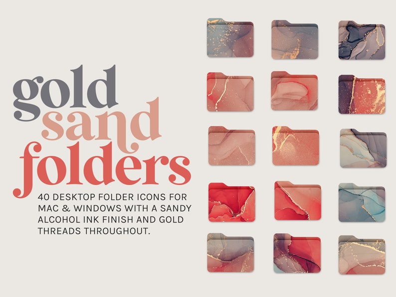 Aesthetic Desktop Folder Icons Desktop Icons for Mac and | Etsy