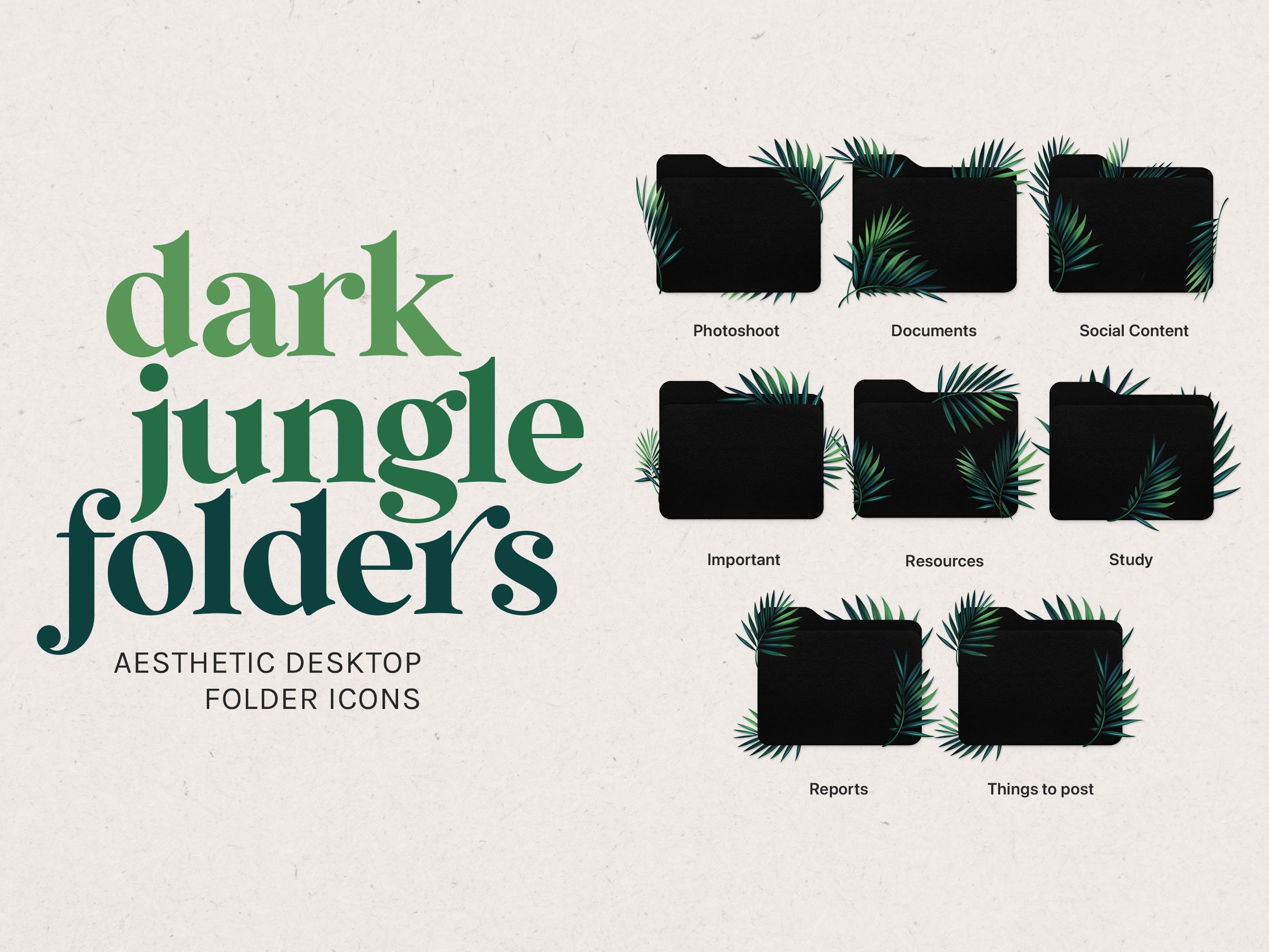Dark Folder Icons for Mac and Windows Tropical Icons Custom Folder Icon ...