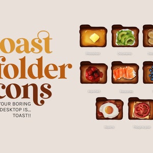 Toast Folder Icons for Mac and Windows Cute Desktop Icons - Etsy