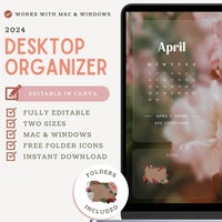 Cozy Hand Drawn Folder Icons, Boho Plants and Leaves, Desktop Folder ...