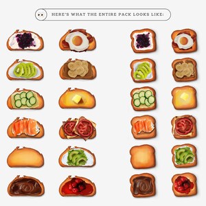 Cute Toast Folder Icons for Mac and Windows, Desktop Icons Kawaii ...