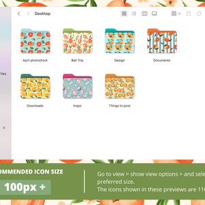 Cute Folder Icons for Mac and Windows | Vintage Patterned Fruit Desktop ...