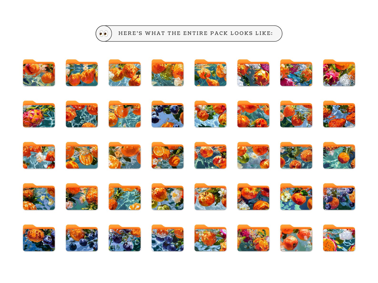 40 Fresh Fruit Desktop Folder Icons, Desktop Icons for Mac and Windows ...