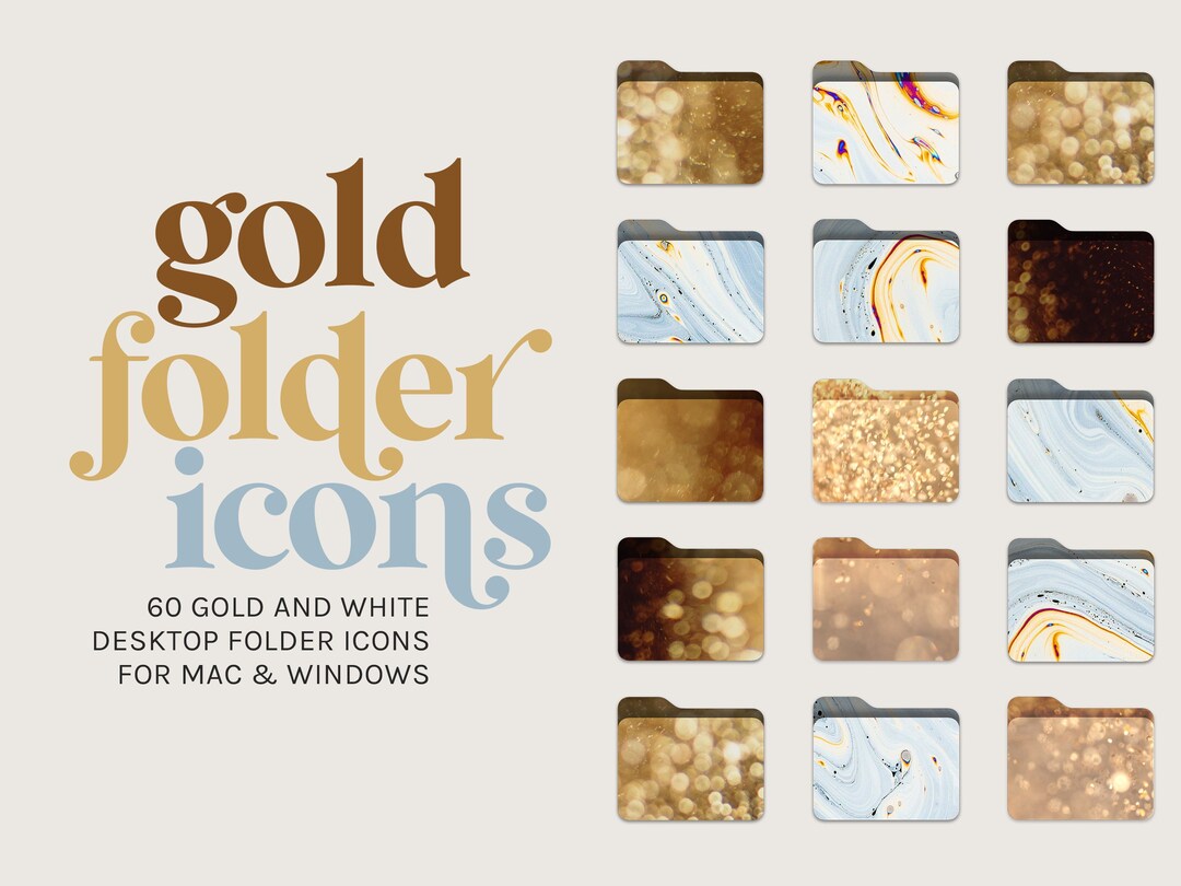 60 Gold Mac Folder Icons » Cute Desktop Folders » Aesthetic Desktop ...