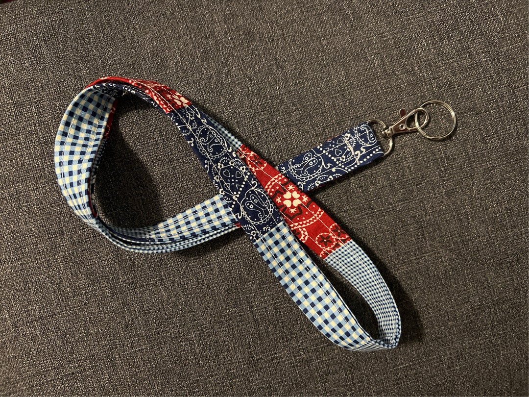 Western Bandana Style Lanyard With Clasp and Split Ring - Etsy