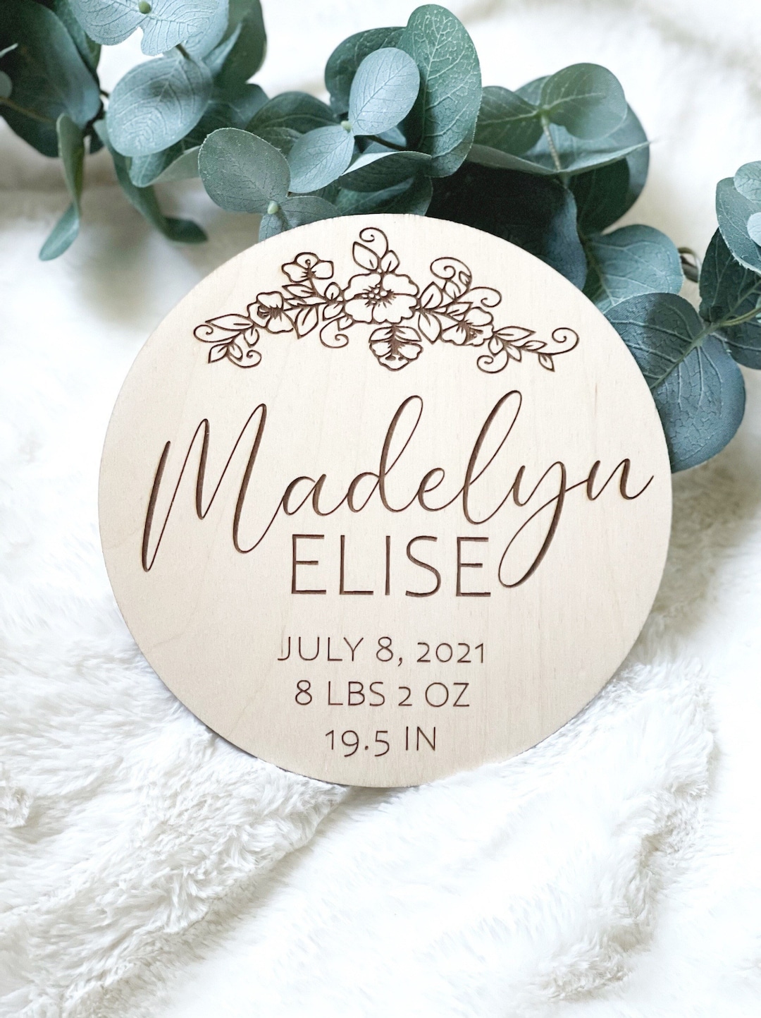 Baby Name Sign Baby Stats Sign Nursery Decor - Etsy