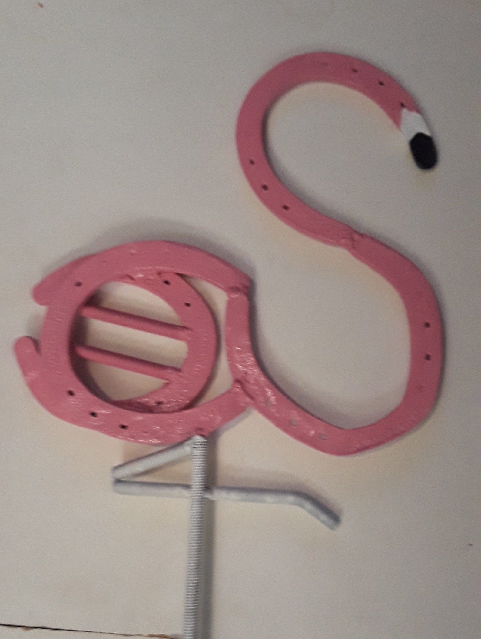 Horseshoe Flamingo Garden Stake facing Left - Etsy