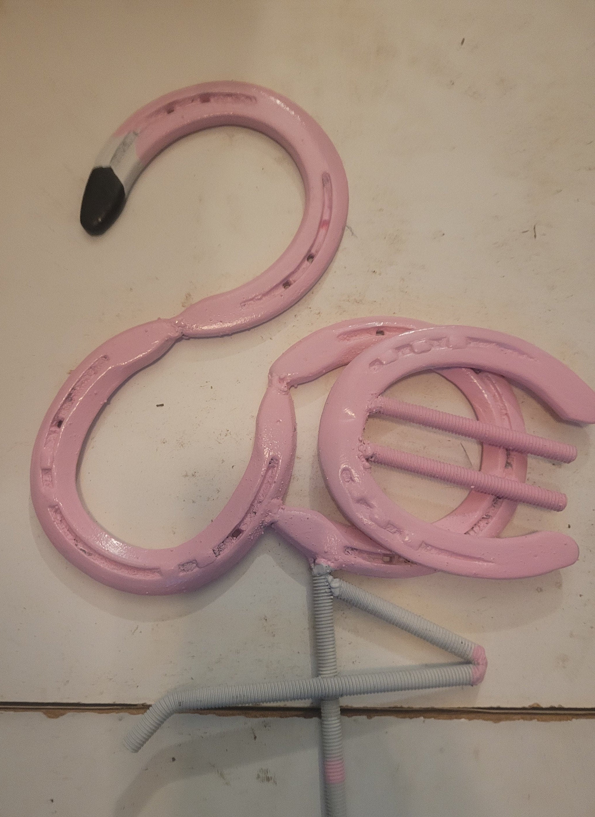 Horseshoe Flamingo Garden Stake facing Left - Etsy