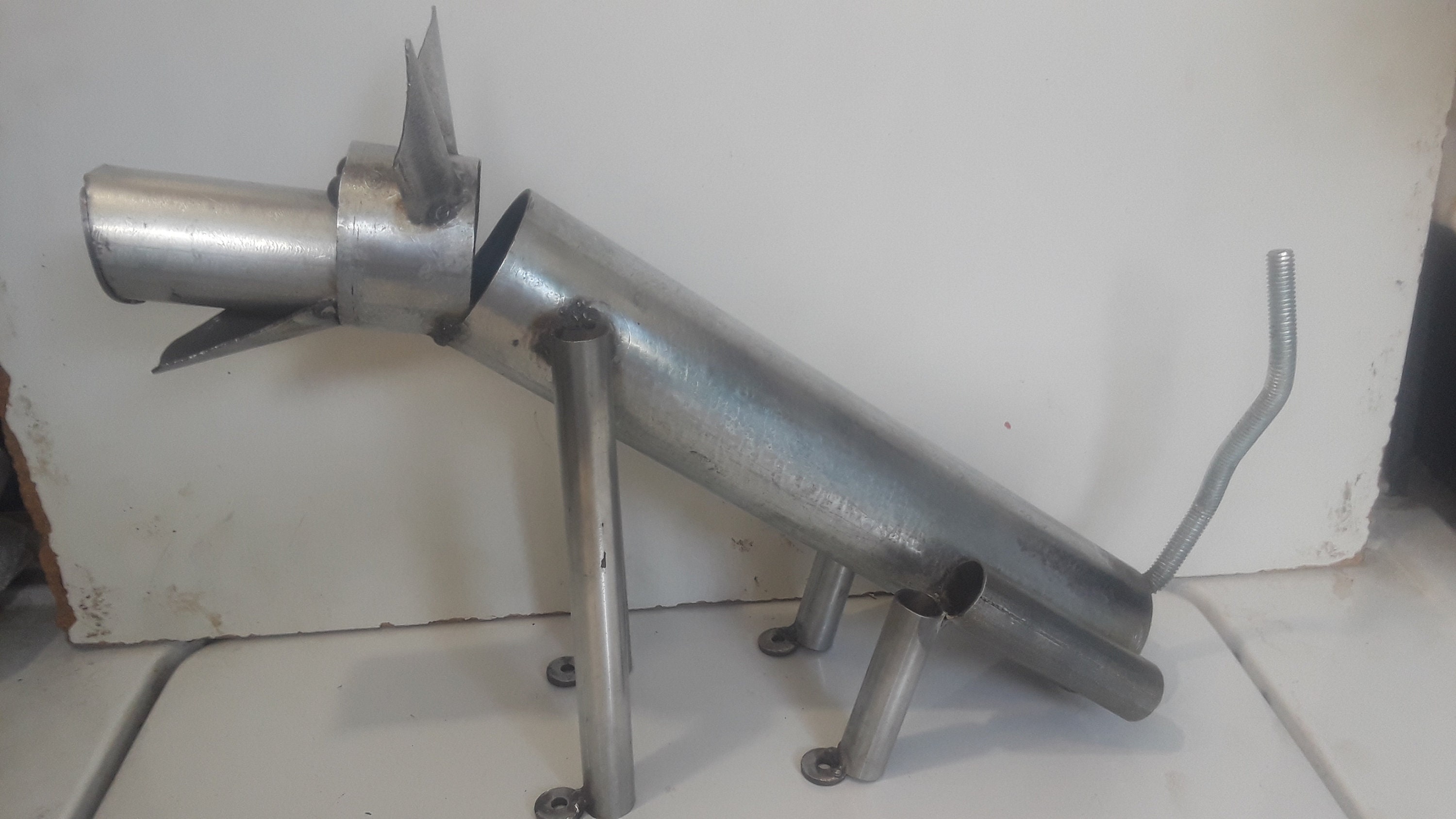 Recycled Metal Sitting Dog Sculpture - Etsy