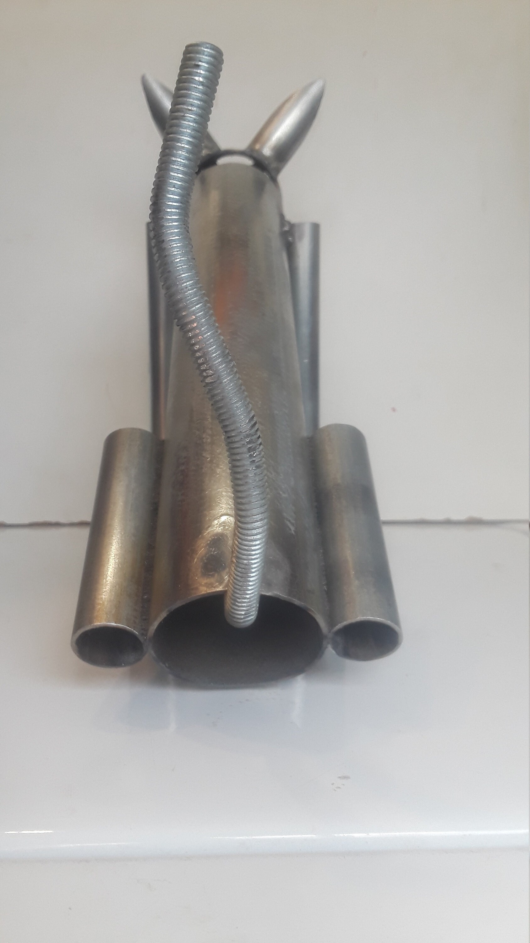 Recycled Metal Sitting Dog Sculpture - Etsy