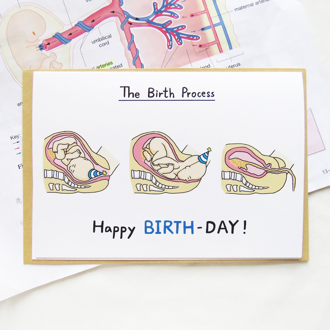 Labor and Delivery Postcard, Science Birthday Card, Biology Birthday ...