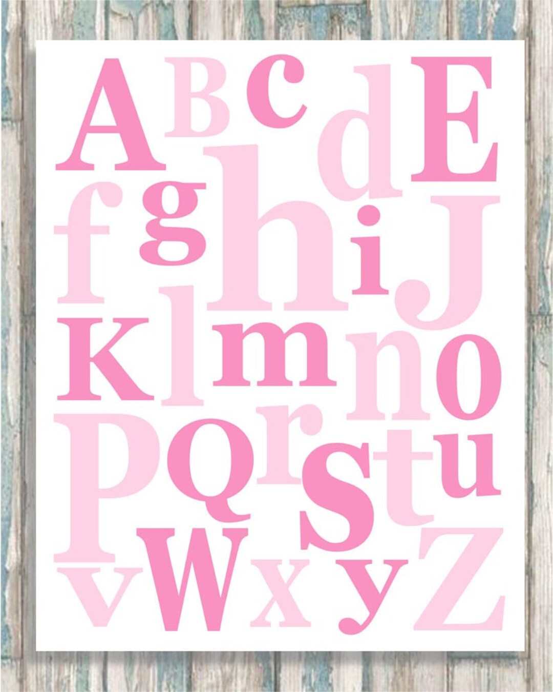 Pink ABC Wall Art: Printable Alphabet Poster (digital Download) - Etsy