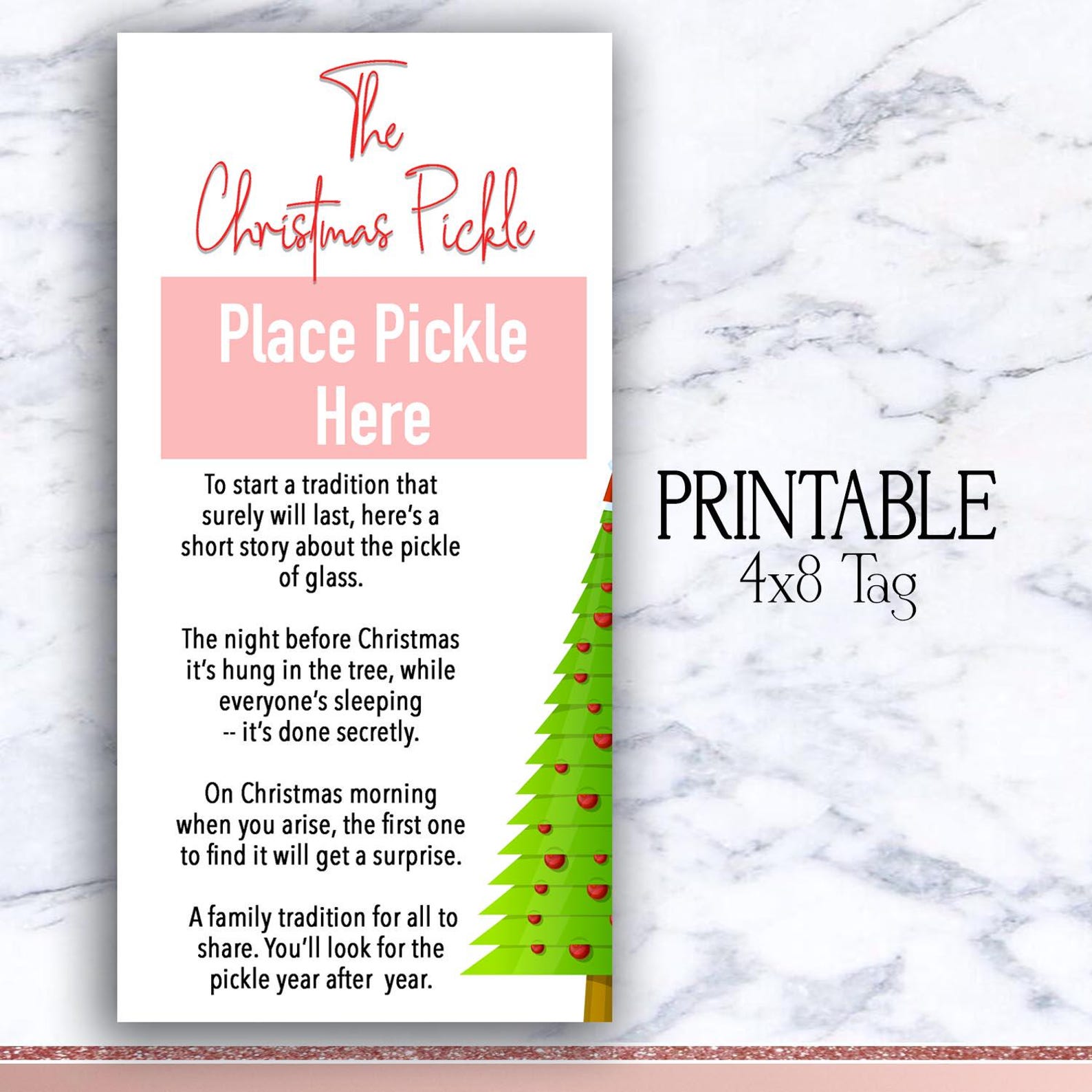 Christmas Pickle Gift Tag - INSTANT DOWNLOAD - Etsy