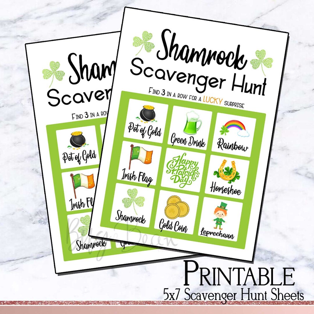 Shamrock Scavenger Hunt - PRINTABLE - Kids Activities, Homeschool, Pre ...