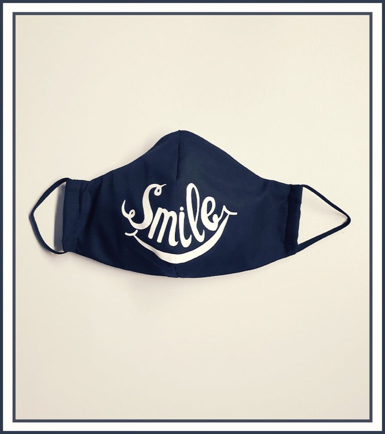 Black 3 Layer Vinyl Printed Face Mask/reusable Mask Cotton/ | Etsy