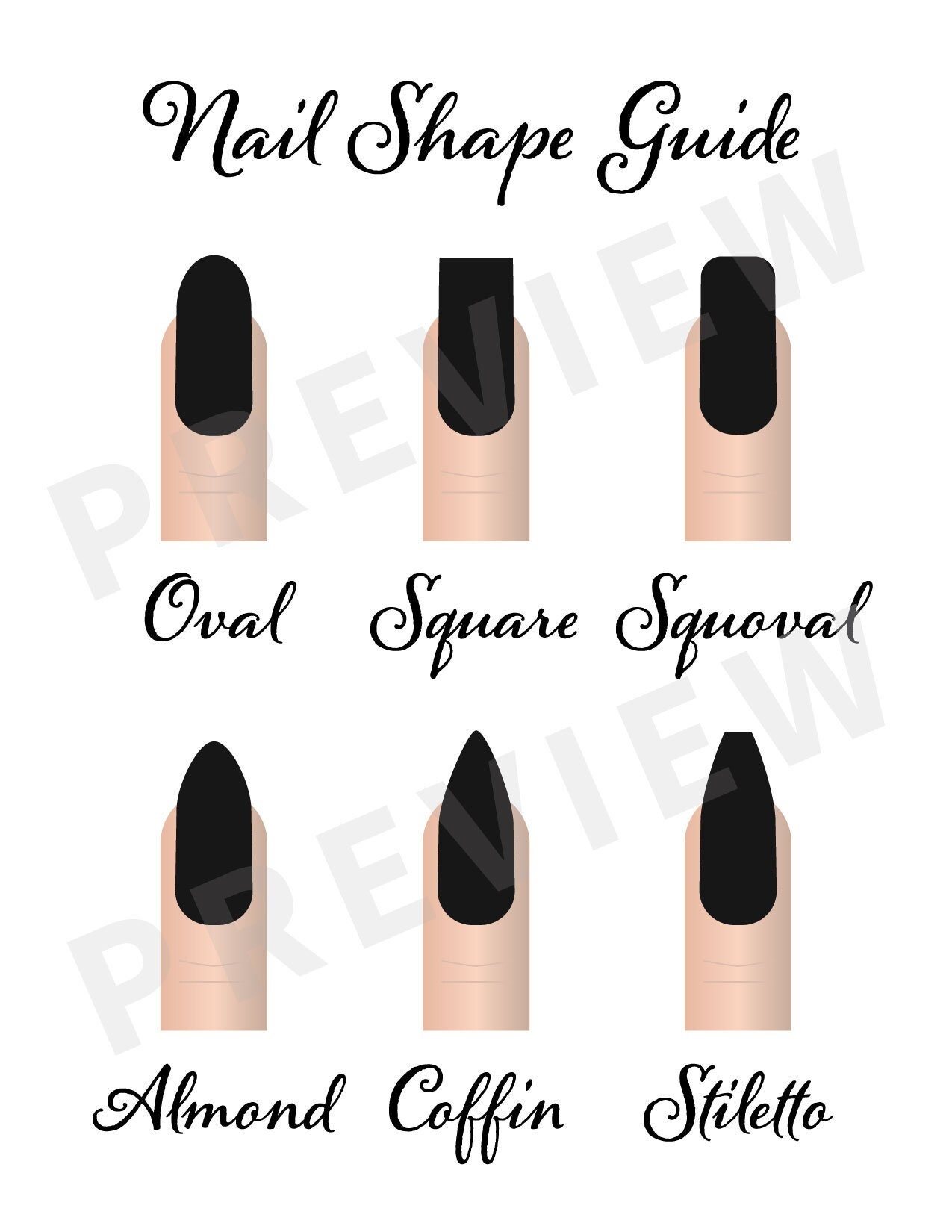 Nail Shape Guide: Salon Decor, Nail Art (digital Download) - Etsy