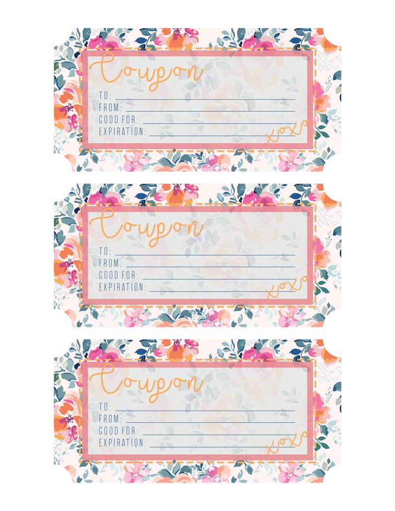 Fillable Coupon Template Great Gift Idea Etsy Fillable Coupon Template Great Gift Idea Etsy