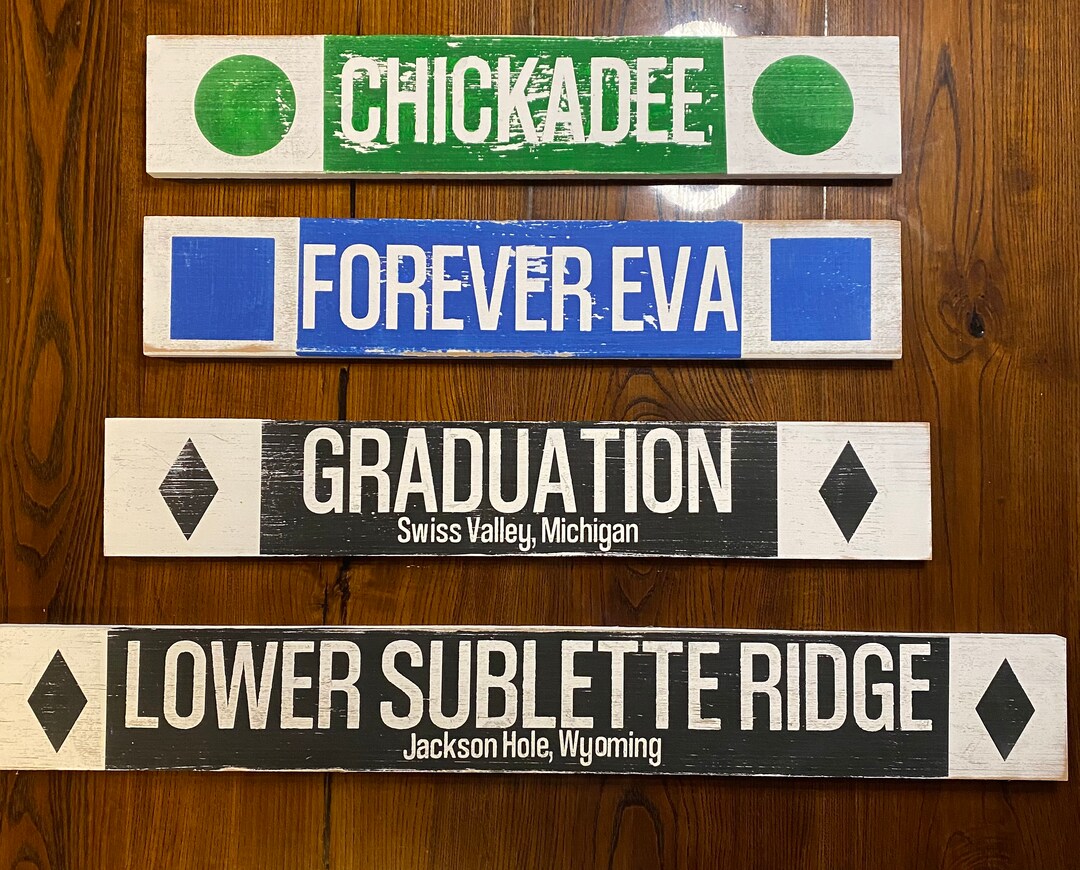 Custom Wooden Ski Trail Signs, Reclaimed Distressed Wood Ski Sign - Etsy