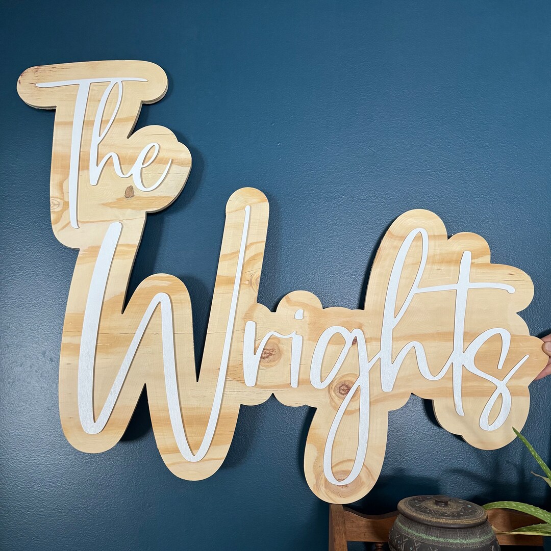 Custom Cut Out Last Name Signs - Etsy