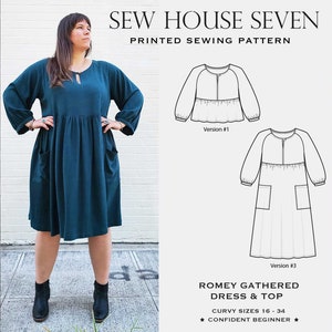 Romey Dress & Top Sewing Pattern | Plus Size 16-34 | Sew House Seven ...
