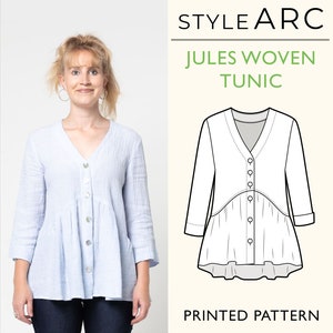 Jules Woven Tunic Sewing Pattern by Style Arc, US Sizes 0-26, Feminine ...
