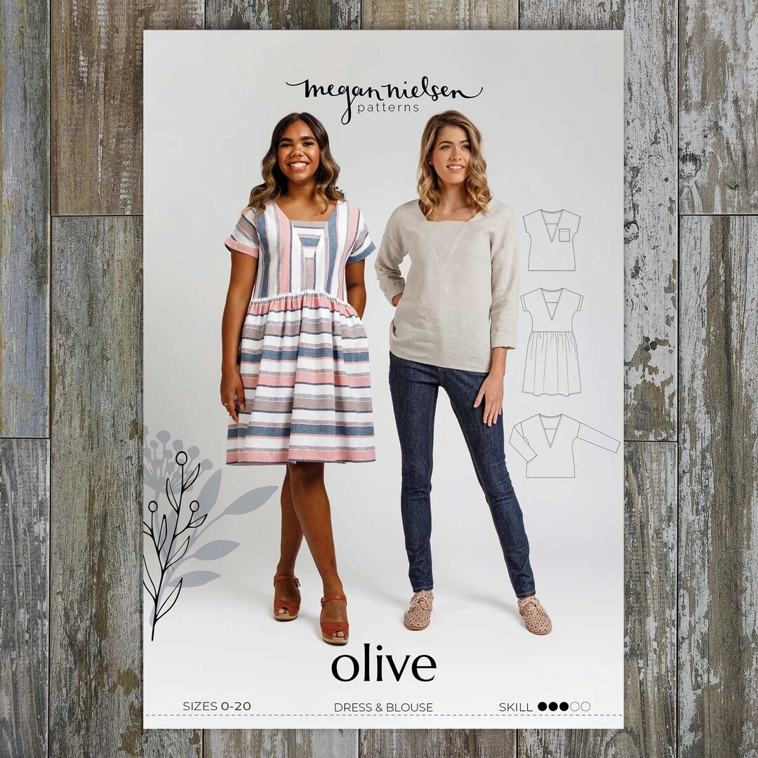 Olive Dress and Top Sewing Pattern by Megan Nielsen, Size 0-20 - Etsy