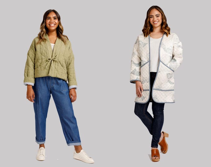 Hovea Quilted Jacket Sewing Pattern | Size 0-20 | Megan Nielsen ...