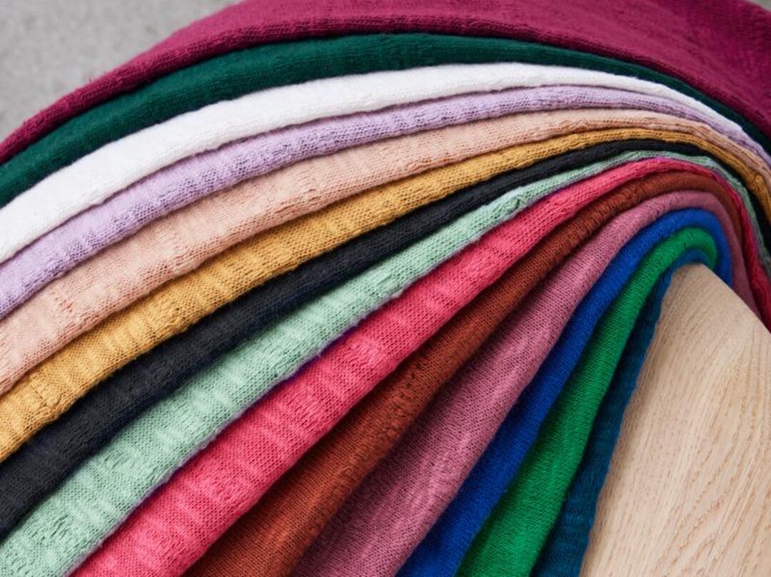 Organic Cotton Sweater Knit Fabric in 10 Colors - Soft, Midweight, Warm ...