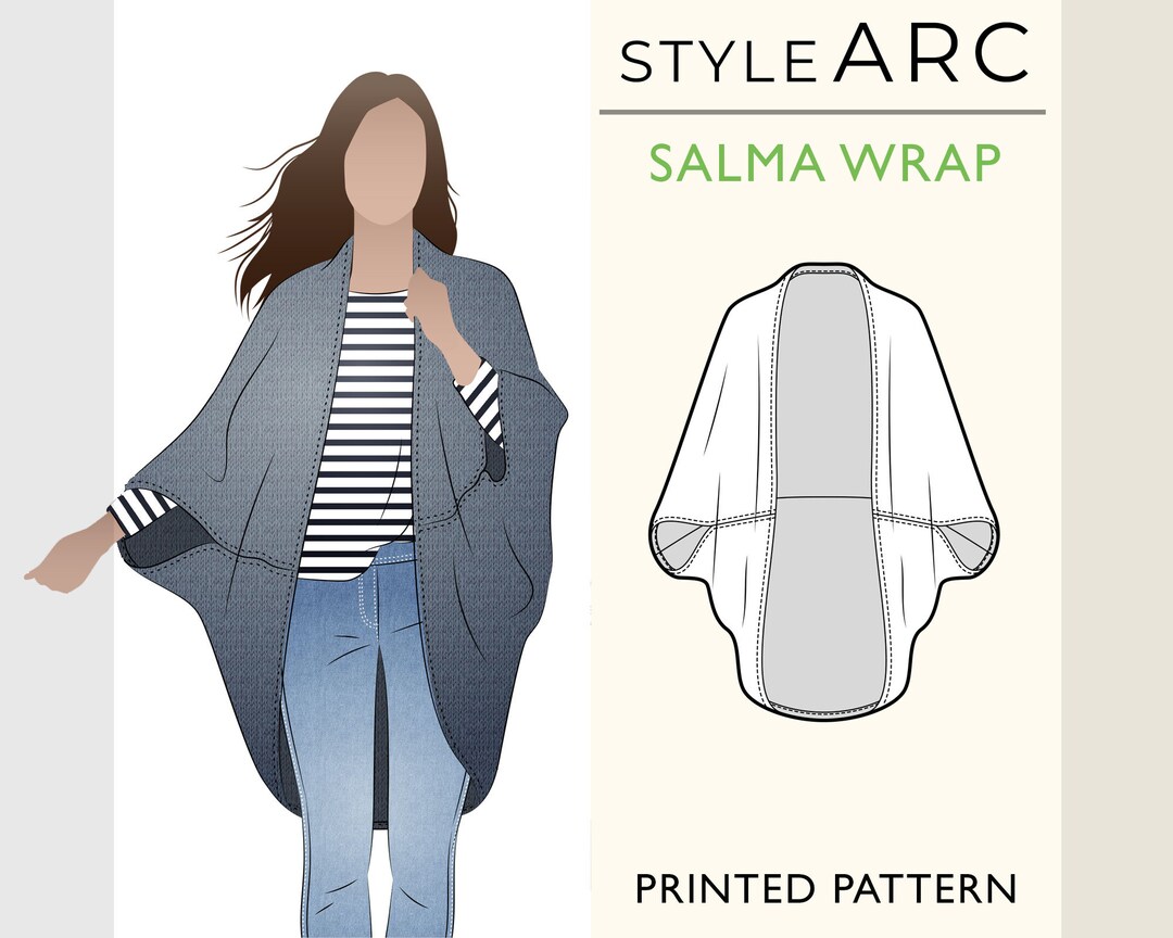 Salma Cocoon Cardigan Sewing Pattern by Style Arc, US Sizes 0-18 ...
