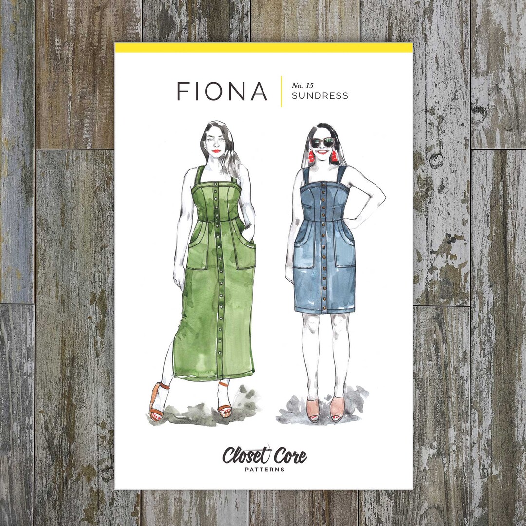 Fiona Sundress Sewing Pattern by Closet Core, Fitted Button-down Dress ...
