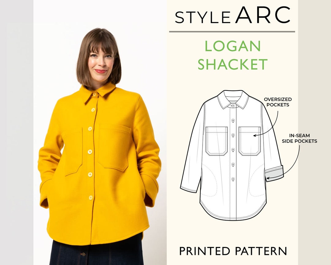 Logan Shacket Jacket/shirt by Style Arc, US Sizes 0-18, Shirt Style ...