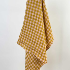 Premium Laundered Linen Gingham Fabric in Wes | Lightweight Multicolor ...