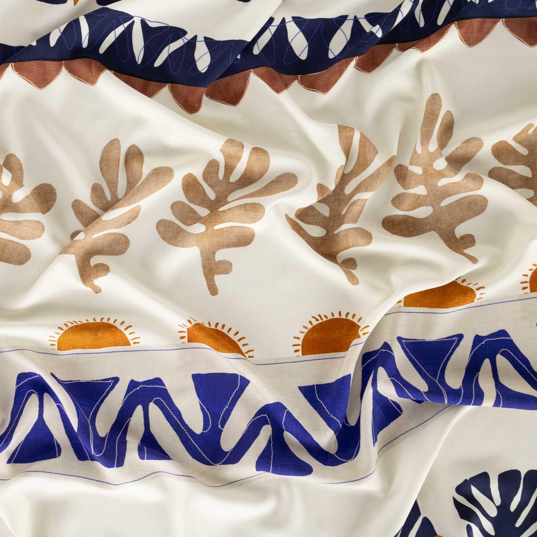 Sun Shapes Eco-viscose Challis Fabric, Limited Edition Design by ...