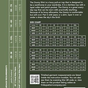 The Donny Shirt Sewing Pattern by Friday Pattern Company - Etsy