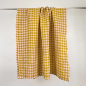Premium Laundered Linen Gingham Fabric in Wes | Lightweight Multicolor ...
