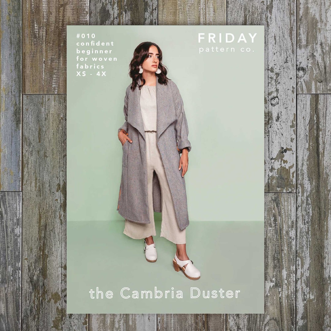 Cambria Duster Sewing Pattern by Friday Pattern Company Sizes XS-4X ...