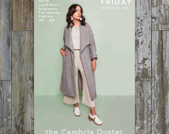 Cambria Duster Sewing Pattern by Friday Pattern Company | Sizes XS-4X ...