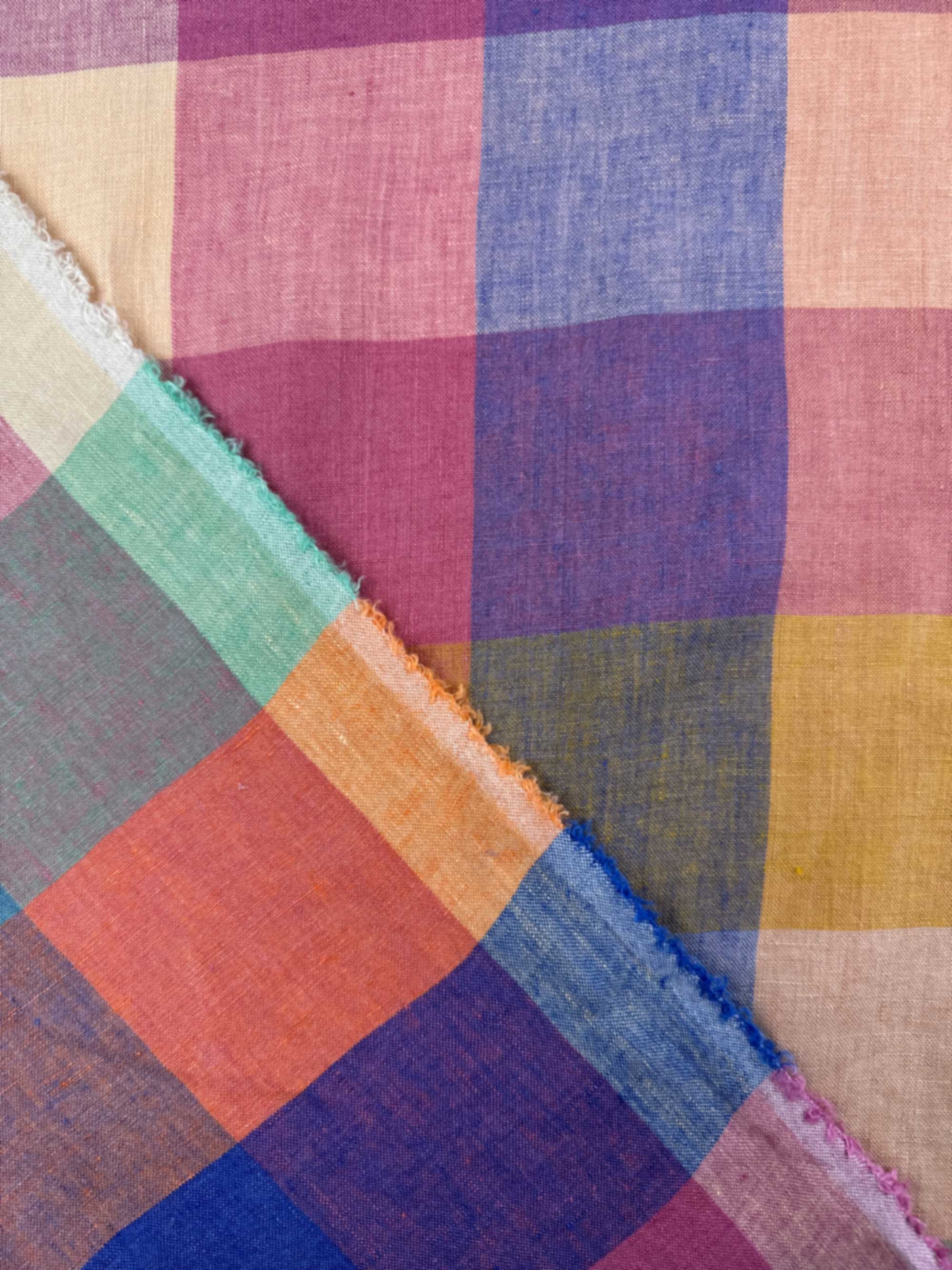 Teacup Laundered Linen Check Fabric by Merchant & Mills | Premium ...