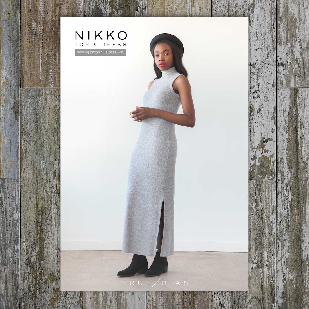 Nikko Top & Dress Sewing Pattern | Sizes 0-18 | True Bias | Bodycon ...