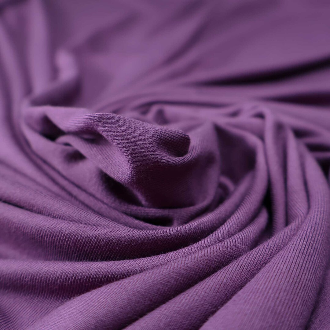 Flowy Bamboo Jersey Fabric in Grape | Midweight, Opaque Knit Fabric ...