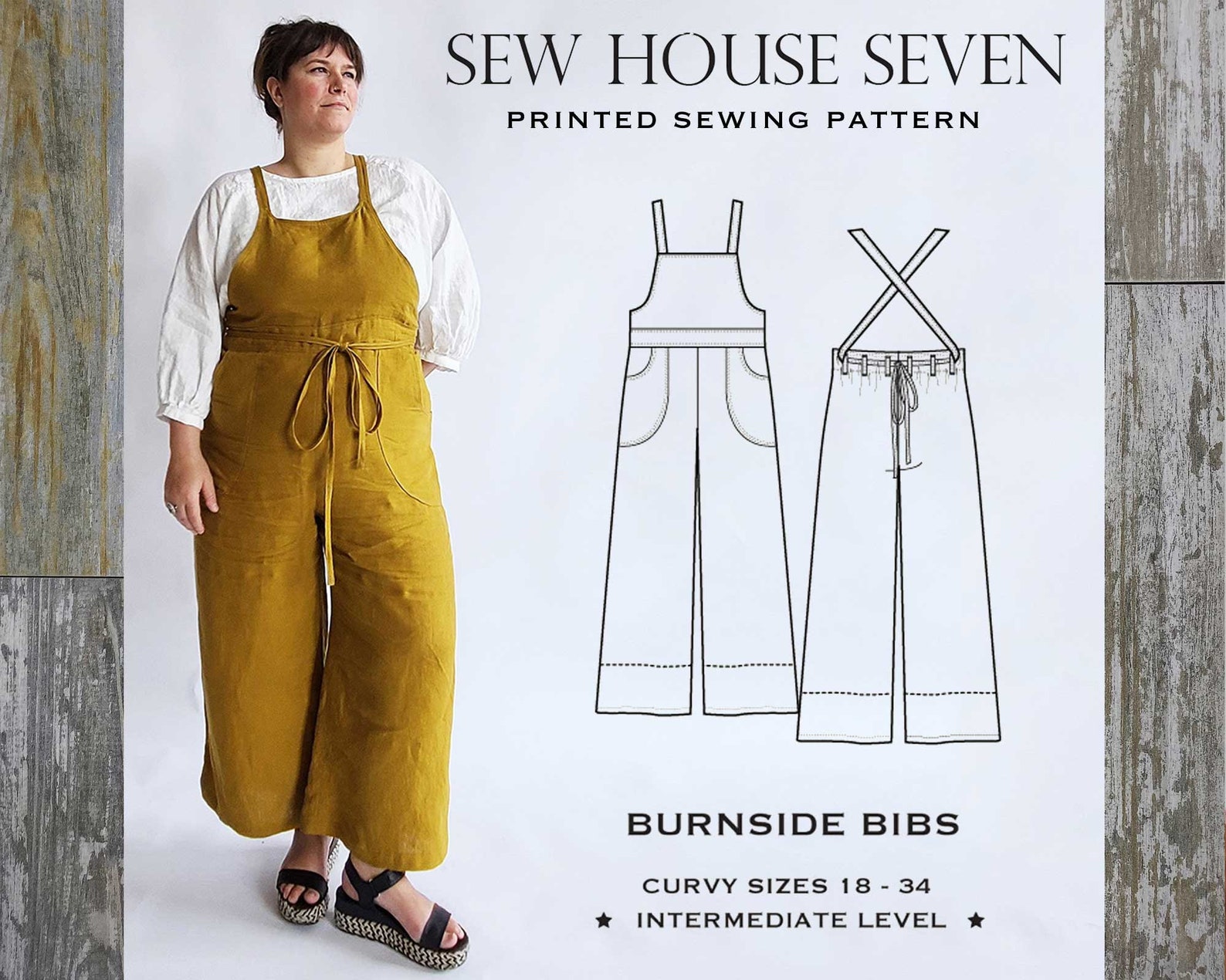 Burnside Bibs Sewing Pattern by Sew House Seven, Overalls (plus Sizes ...